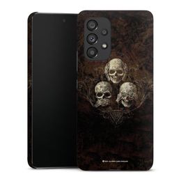 DeinDesign Galaxy A53 5G Handy Premium Case Smartphone Handyh&uuml;lle Schutzh&uuml;lle gl&auml;nzend Gothic Skulls Art Premium Case