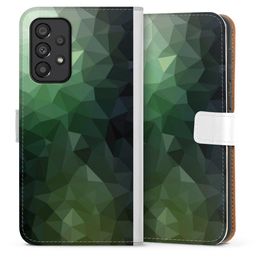 DeinDesign Galaxy A33 5G Handy Klapph&uuml;lle Handyh&uuml;lle aus Kunst Leder wei&szlig; Flip Case Mosaic Geometric Tarnmuster Sideflip mit Lasche
