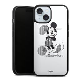DeinDesign iPhone 15 Handy Gallery Case Handyh&uuml;lle 9H Geh&auml;rtetes Glas R&uuml;ckseite H&uuml;lle Mickey Mouse Disney Official Licensed Product Gallery Case
