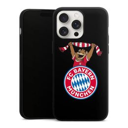DeinDesign iPhone 15 Pro Max Handy Premium Silikon H&uuml;lle Handyh&uuml;lle schwarz Case Bernie Official Licensed Product Fc Bayern M&uuml;nchen Silikon Premium Case