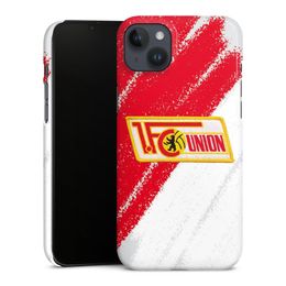 DeinDesign iPhone 14 Plus Handy Premium Case Smartphone Handyh&uuml;lle Schutzh&uuml;lle gl&auml;nzend 1. Fc Union Berlin Logo Official Licensed Product Premium Case