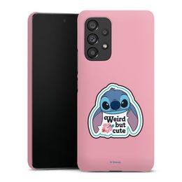 DeinDesign Galaxy A53 5G Handy Premium Case Smartphone Handyh&uuml;lle Schutzh&uuml;lle gl&auml;nzend Disney Sayings Lilo & Stitch Premium Case