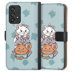 DeinDesign Galaxy A53 5G Handy Klapph&uuml;lle Handyh&uuml;lle aus Kunst Leder schwarz Flip Case Aristocats Cat Disney Sideflip mit langer Lasche
