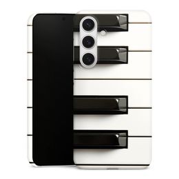 DeinDesign Galaxy S24 Handy Premium Case Smartphone Handyh&uuml;lle Schutzh&uuml;lle gl&auml;nzend Klavier Music Piano Premium Case