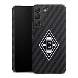 DeinDesign Galaxy S22 Handy Premium Case Smartphone Handyh&uuml;lle Schutzh&uuml;lle gl&auml;nzend Borussia M&ouml;nchengladbach Carbon Gladbach Premium Case