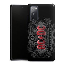 DeinDesign Galaxy S20 FE Handy Premium Case Smartphone Handyh&uuml;lle Schutzh&uuml;lle gl&auml;nzend Black Ice Merchandise Acdc Premium Case