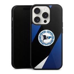 DeinDesign iPhone 15 Pro Handy Gallery Case Handyh&uuml;lle 9H Geh&auml;rtetes Glas R&uuml;ckseite H&uuml;lle Official Licensed Product Dsc Arminia Bielefeld Gallery Case