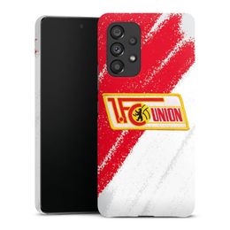 DeinDesign Galaxy A53 5G Handy Premium Case Smartphone Handyh&uuml;lle Schutzh&uuml;lle gl&auml;nzend 1. Fc Union Berlin Logo Official Licensed Product Premium Case