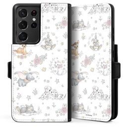 DeinDesign Galaxy S21 Ultra 5G Handy Klapph&uuml;lle Handyh&uuml;lle aus Kunst Leder schwarz Flip Case Disney Dumbo Bambi Sideflip mit Lasche