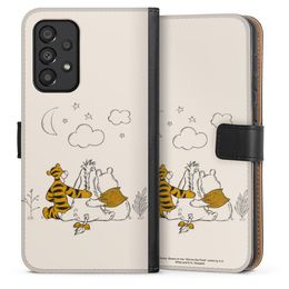 DeinDesign Galaxy A33 5G Handy Klapph&uuml;lle Handyh&uuml;lle aus Kunst Leder schwarz Flip Case Winnie The Pooh Disney Official Licensed Product Sideflip mit langer 