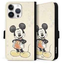 DeinDesign iPhone 14 Pro Max Handy Klapph&uuml;lle Handyh&uuml;lle aus Kunst Leder schwarz Flip Case Water Colour Official Licensed Product Sideflip mit Lasche