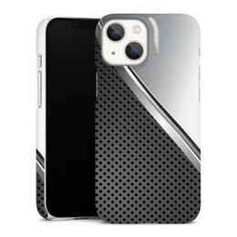 DeinDesign iPhone 13 Mini Handy Premium Case Smartphone Handyh&uuml;lle Schutzh&uuml;lle gl&auml;nzend Steel Metall Carbon Premium Case