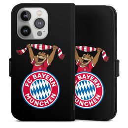 DeinDesign iPhone 14 Pro Handy Klapph&uuml;lle Handyh&uuml;lle aus Kunst Leder schwarz Flip Case Bernie Official Licensed Product Fc Bayern M&uuml;nchen Sideflip mit langer 