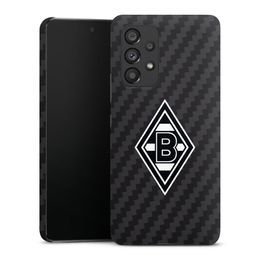 DeinDesign Galaxy A53 5G Handy Premium Case Smartphone Handyh&uuml;lle Schutzh&uuml;lle gl&auml;nzend Gladbach Carbon Borussia M&ouml;nchengladbach Premium Case