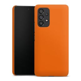 DeinDesign Galaxy A53 5G Handy Premium Case Smartphone Handyh&uuml;lle Schutzh&uuml;lle gl&auml;nzend Colour Unicoloured Orange Premium Case