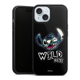 DeinDesign iPhone 15 Handy Gallery Case Handyh&uuml;lle 9H Geh&auml;rtetes Glas R&uuml;ckseite H&uuml;lle Lilo & Stitch Disney Official Licensed Product Gallery Case