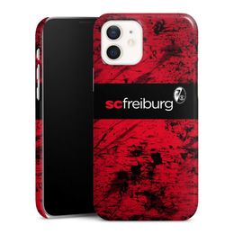 DeinDesign iPhone 12 Handy Premium Case Smartphone Handyh&uuml;lle Schutzh&uuml;lle gl&auml;nzend Official Licensed Product Sc Freiburg Logo Premium Case