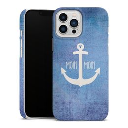 DeinDesign iPhone 13 Pro Max Handy Premium Case Smartphone Handyh&uuml;lle Schutzh&uuml;lle matt Anchor Maritim Blue Premium Case