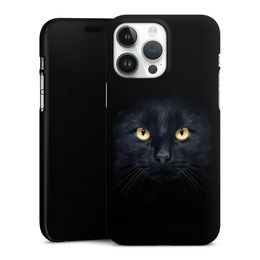 DeinDesign iPhone 14 Pro Max Handy Premium Case Smartphone Handyh&uuml;lle Schutzh&uuml;lle matt Eye Cat Black Premium Case