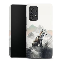 DeinDesign Galaxy A53 5G Handy Premium Case Smartphone Handyh&uuml;lle Schutzh&uuml;lle gl&auml;nzend Nature Mountain Fox Premium Case