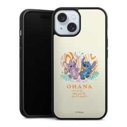 DeinDesign iPhone 15 Handy Gallery Case Handyh&uuml;lle 9H Geh&auml;rtetes Glas R&uuml;ckseite H&uuml;lle Official Licensed Product Lilo & Stitch Disney Gallery Case