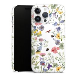 DeinDesign iPhone 14 Pro Max Handy Premium Case Smartphone Handyh&uuml;lle Schutzh&uuml;lle matt Flowers Bee Muster Premium Case