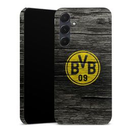 DeinDesign Galaxy A55 5G Handy Premium Case Smartphone Handyh&uuml;lle Schutzh&uuml;lle matt Wooden Look Bvb Borussia Dortmund Premium Case