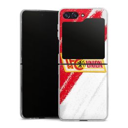 DeinDesign Galaxy Z Flip 5 Handy Hard Case Schutzh&uuml;lle transparent Smartphone Handy H&uuml;lle 1. Fc Union Berlin Logo Official Licensed Product Hard Case