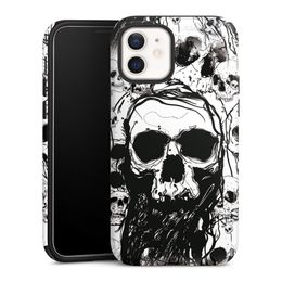 DeinDesign iPhone 12 mini Handy Panzer Handyh&uuml;lle robuste Outdoor H&uuml;lle Schutzh&uuml;lle gl&auml;nzend Totenkopf Skulls Halloween Tough Case