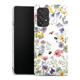 DeinDesign Galaxy A53 5G Handy Premium Case Smartphone Handyh&uuml;lle Schutzh&uuml;lle matt Muster Flowers Bee Premium Case