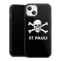 DeinDesign iPhone 13 Handy Gallery Case Handyh&uuml;lle 9H Geh&auml;rtetes Glas R&uuml;ckseite H&uuml;lle Totenkopf Fc St. Pauli Official Licensed Product Gallery Case
