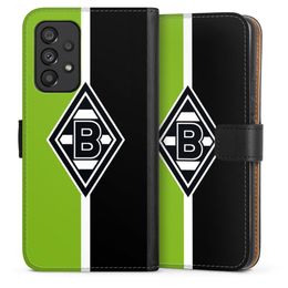 DeinDesign Galaxy A53 5G Handy Klapph&uuml;lle Handyh&uuml;lle aus Kunst Leder schwarz Flip Case Gladbach Bundesliga Borussia M&ouml;nchengladbach Sideflip mit langer Lasche