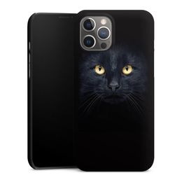 DeinDesign iPhone 12 Pro Max Handy Premium Case Smartphone Handyh&uuml;lle Schutzh&uuml;lle matt Eye Cat Black Premium Case