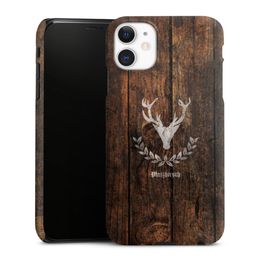 DeinDesign iPhone 11 Handy Premium Case Smartphone Handyh&uuml;lle Schutzh&uuml;lle matt Wood Deer Wooden Look Premium Case