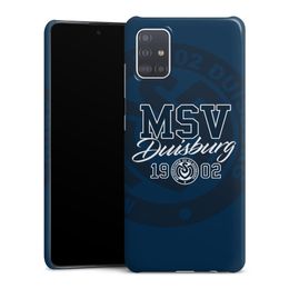 DeinDesign Galaxy A51 Handy Premium Case Smartphone Handyh&uuml;lle Schutzh&uuml;lle gl&auml;nzend Soccer Merchandise Msv Duisburg Premium Case