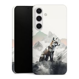 DeinDesign Galaxy S24 Handy Premium Case Smartphone Handyh&uuml;lle Schutzh&uuml;lle gl&auml;nzend Nature Mountain Fox Premium Case