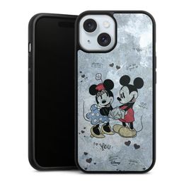DeinDesign iPhone 15 Handy Gallery Case Handyh&uuml;lle 9H Geh&auml;rtetes Glas R&uuml;ckseite H&uuml;lle Vintage Disney Gallery Case