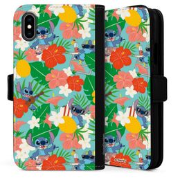 DeinDesign iPhone X Handy Klapph&uuml;lle Handyh&uuml;lle aus Kunst Leder schwarz Flip Case Lilo & Stitch Movie Disney Sideflip mit langer Lasche