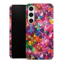 DeinDesign Galaxy S24 Handy Premium Case Smartphone Handyh&uuml;lle Schutzh&uuml;lle matt Water Colour Colourful Points Premium Case