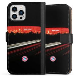 DeinDesign iPhone 13 Pro Max Handy Klapph&uuml;lle Handyh&uuml;lle aus Kunst Leder schwarz Flip Case Fcb Fc Bayern M&uuml;nchen Stadium Sideflip mit langer Lasche