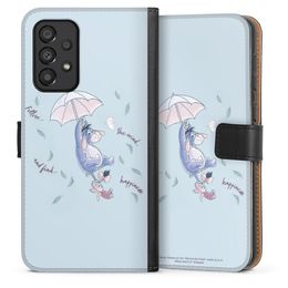DeinDesign Galaxy A33 5G Handy Klapph&uuml;lle Handyh&uuml;lle aus Kunst Leder schwarz Flip Case Winnie The Pooh Eeyore Official Licensed Product Disney Sideflip mit 