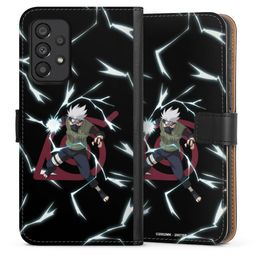 DeinDesign Galaxy A33 5G Handy Klapph&uuml;lle Handyh&uuml;lle aus Kunst Leder schwarz Flip Case Kakashi Naruto Shippuden Official Licensed Product Sideflip mit langer 