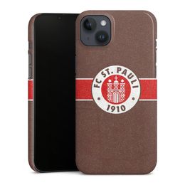 DeinDesign iPhone 14 Plus Handy Premium Case Smartphone Handyh&uuml;lle Schutzh&uuml;lle gl&auml;nzend Fc St. Pauli Logo Official Licensed Product Premium Case