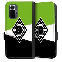 DeinDesign Xiaomi Redmi Note 10 Pro Handy Klapph&uuml;lle Handyh&uuml;lle aus Kunst Leder schwarz Flip Case Official Licensed Product Bmg Borussia M&ouml;nchengladbach Sideflip