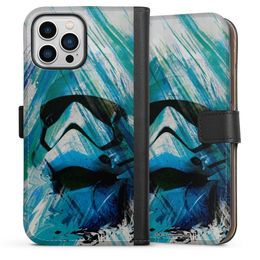 DeinDesign iPhone 13 Pro Max Handy Klapph&uuml;lle Handyh&uuml;lle aus Kunst Leder schwarz Flip Case Colourful Stormtrooper Star Wars Sideflip mit langer Lasche