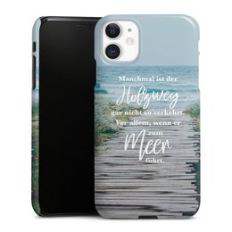 DeinDesign iPhone 11 Handy Premium Case Smartphone Handyh&uuml;lle Schutzh&uuml;lle gl&auml;nzend Statement Beach Spruch Premium Case