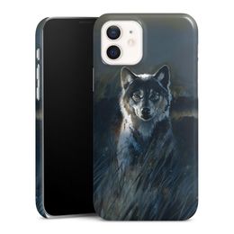 DeinDesign iPhone 12 Handy Premium Case Smartphone Handyh&uuml;lle Schutzh&uuml;lle gl&auml;nzend Wolf Painting Nature Premium Case