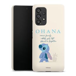 DeinDesign Galaxy A53 5G Handy Premium Case Smartphone Handyh&uuml;lle Schutzh&uuml;lle gl&auml;nzend Disney Official Licensed Product Lilo & Stitch Premium Case