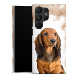 DeinDesign Galaxy S23 Ultra Handy Premium Case Smartphone Handyh&uuml;lle Schutzh&uuml;lle gl&auml;nzend Pet Dachshund Dog Premium Case