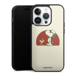 DeinDesign iPhone 14 Pro Handy Gallery Case Handyh&uuml;lle 9H Geh&auml;rtetes Glas R&uuml;ckseite H&uuml;lle Snoopy Official Licensed Product Kindheit Gallery Case